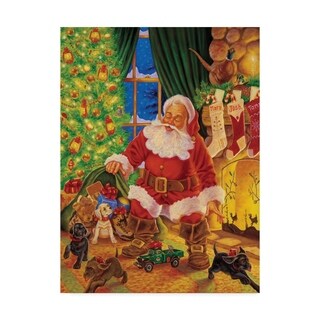 Christopher Nick 'Santa Pups' Canvas Art - Black - Bed Bath & Beyond ...