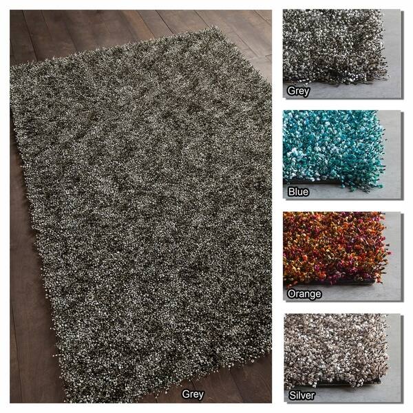 Artist's Loom Alexia Collection Hand-Woven Solid Pattern Shag Rug - Bed ...
