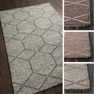 Artist's Loom Elvina Collection Hand-Woven Geometric Pattern Wool Rug ...