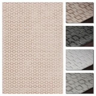 Artist's Loom Della Collection Hand-Woven Geometric Pattern Rug - Bed ...