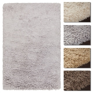 Artist's Loom Clary Collection Hand-Woven Solid Pattern Shag Rug - Bed ...