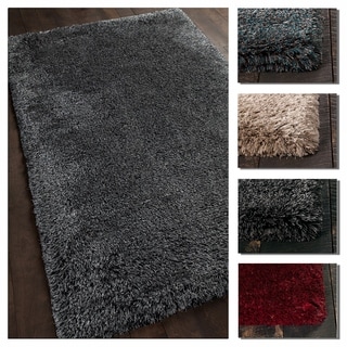 Artist's Loom Edith Collection Hand-Woven Solid Pattern Shag Rug - Bed ...