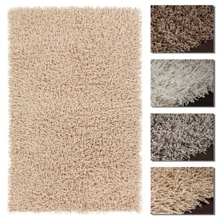 Artist's Loom Astra Collection Hand-Woven Solid Pattern Shag Rug - Bed ...