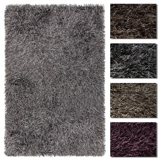 Artist's Loom Esther Collection Hand-Woven Abstract Pattern Shag Rug ...