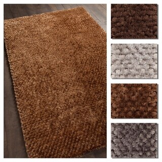 Artist's Loom Alivia Collection Hand-Woven Solid Pattern Shag Rug - Bed ...