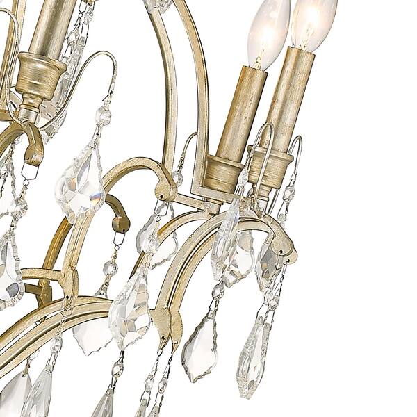 Brienne 12-Light Washed Gold Chandelier with Fire-Molded Crystals - Bed Bath & Beyond - 22363926