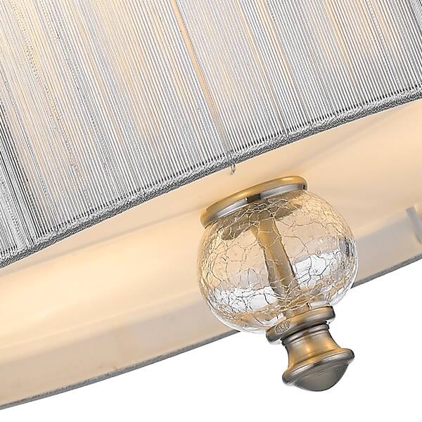 Sansa 2-Light Brushed Nickel Semi-Flushmount with Silver Shade ...