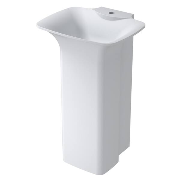 20"Polystone Free Standing Bathroom Sink in Glossy or Matte White ...