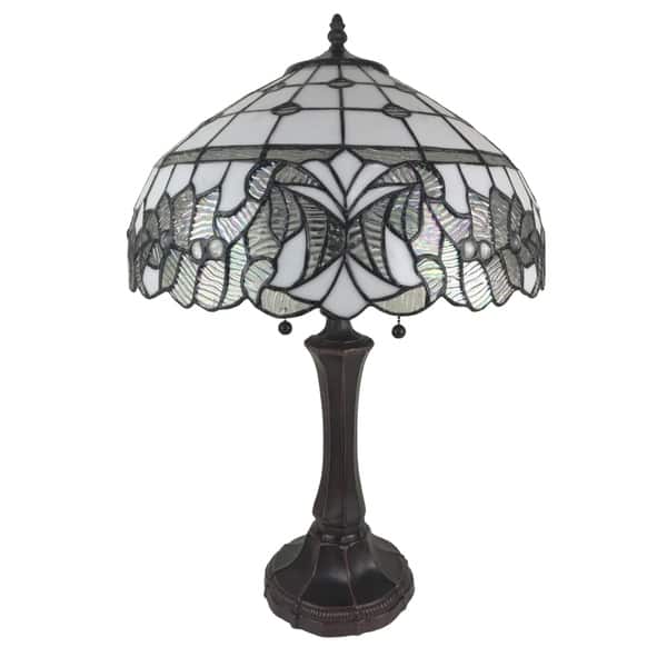 Amora Lighting AM315TL16 Tiffany Style White Table Lamp 18 Inches Tall ...