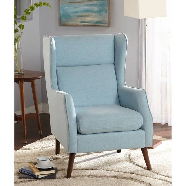 Simple Living Alana Mid Century Light Blue Wing Chair (As Is Item ...