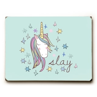 Slay Unicorn - Multi 9x12 Solid Wood Wall Decor by OBC - 9 x 12 - Bed ...