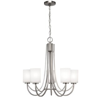 Aztec Transitional 5-light Brushed Nickel Chandelier - Bed Bath ...
