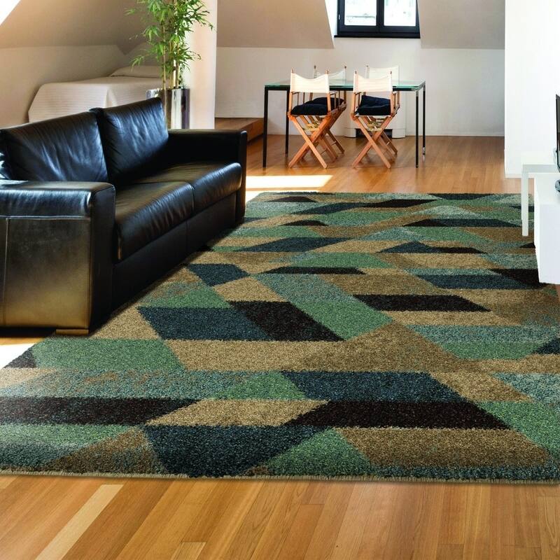 Carolina Weavers Shag Blue Lagoon Blue Shag Area Rug - 5'3 x 7'6 ...