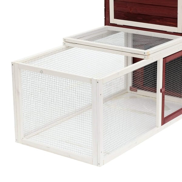 PawHut 114" Modular Wooden Backyard Chicken Coop With Nesting Box And ...