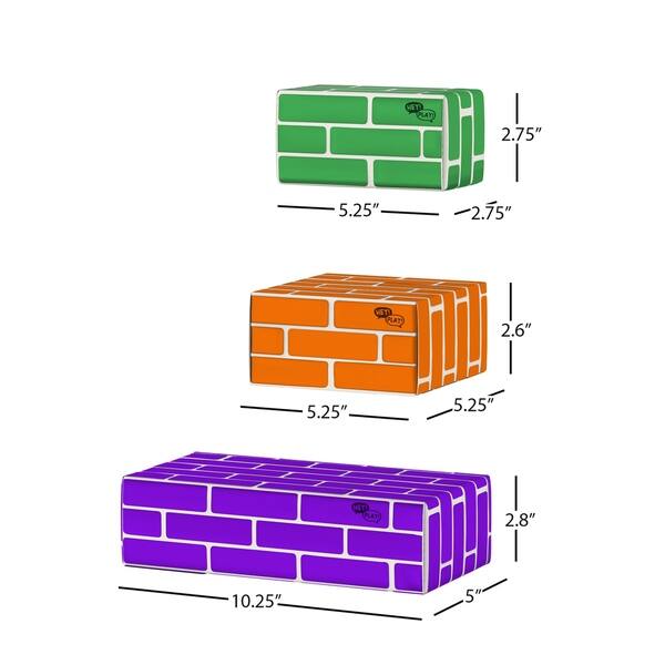 Cardboard Building Block Set- 30 Piece Colorful, 3 Size Corrugated ...