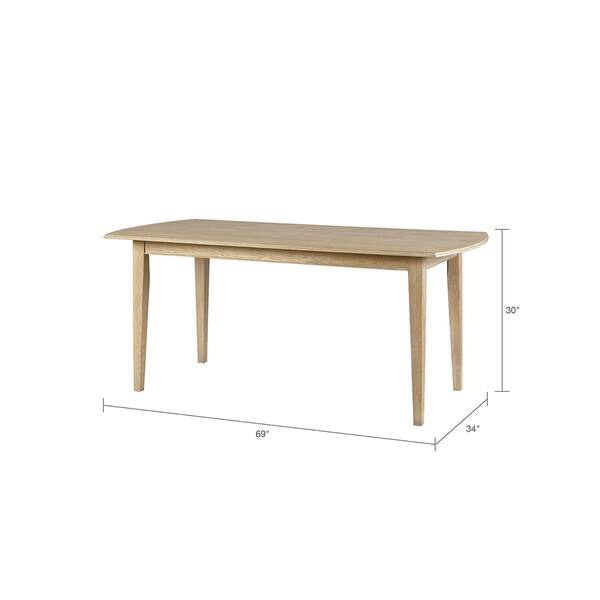INK+IVY Kelly Light Brown Rectangle Dining Table - Light brown - Bed ...