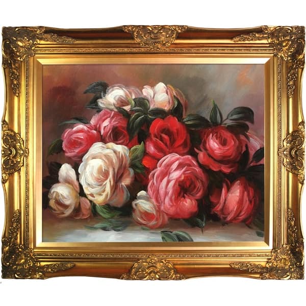 La Pastiche Pierre-Auguste Renoir 'Discarded Roses' Hand Painted Oil ...