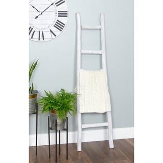 Dora 5 ft Decorative Ladder - White Finish - 59.5"H x 16"W x 2"D - Bed ...