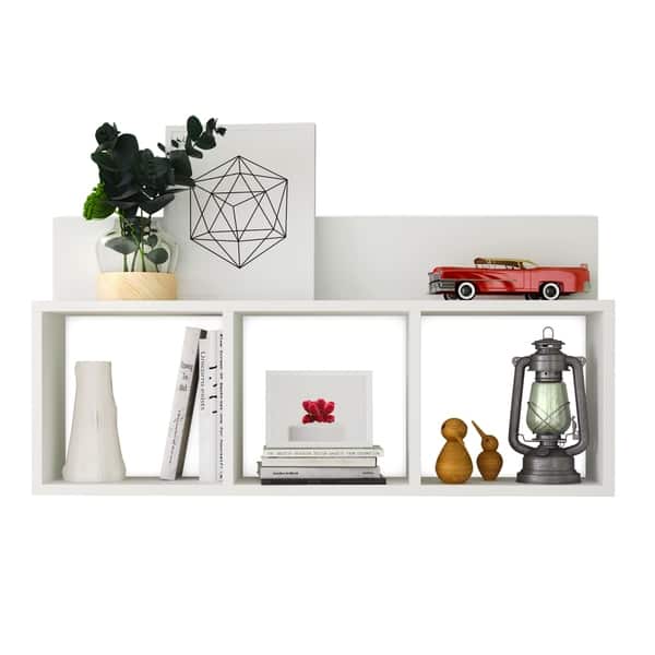 Triple Cubed Floating Cubbie Shelf - White - Bed Bath & Beyond - 22466544