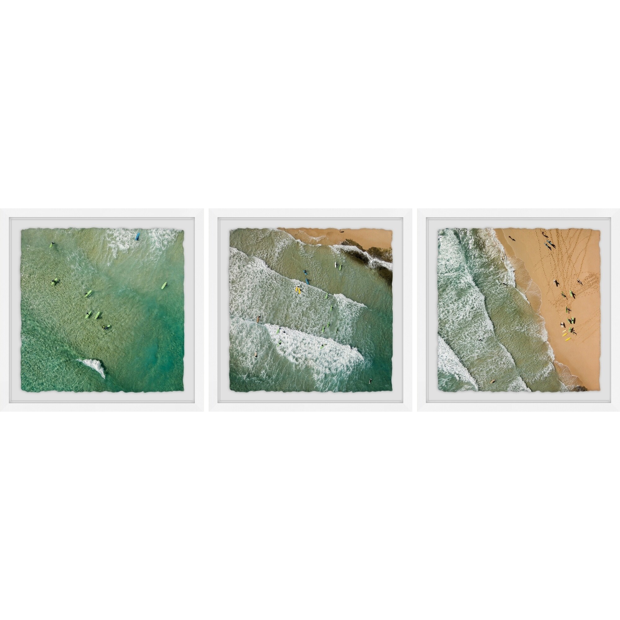 Marmont Hill - Handmade Circle Lines II Triptych - Multi-color - Bed ...