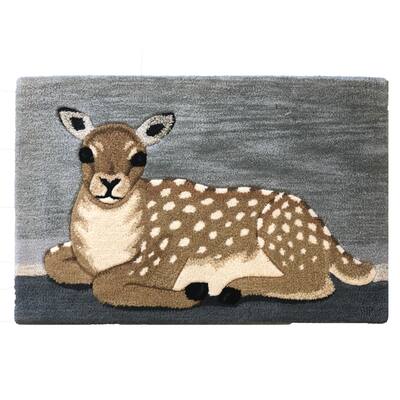 Handmade Novelty Spring Brock Animal Print Natural Wool Rug - 2' x 3 ...