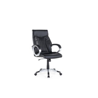 Triumph Executive Black Faux-leather Office Chair - Bed Bath & Beyond ...