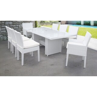 Monaco Rectangular Outdoor Patio Dining Table with with 6 Armless ...
