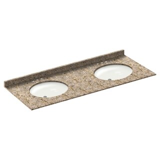Vanity Top Granite Wheat 61x22 with Backsplash (4 in Spread) - Bed Bath ...