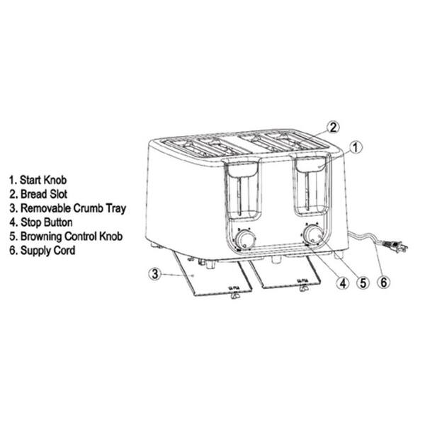 Continental Electric Cool Touch Black 4-Slice Toaster - On Sale - Bed ...