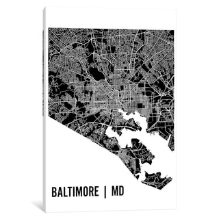 iCanvas "Baltimore Map" by Mr. City Printing Canvas Print - Bed Bath ...