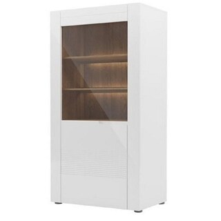 Belfort High Gloss Wood Finish and Glass Display Cabinet - Bed Bath ...