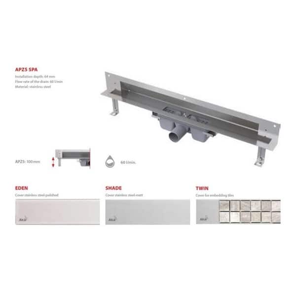 Alca Plast In-wall Linear Shower Drain APZ5 SPA-750 (EDEN grate) - Bed ...