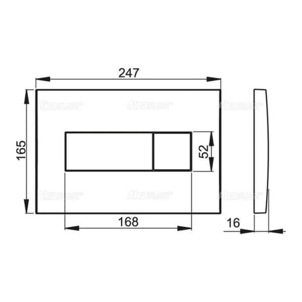 Alca Plast Dual Flush Plate for Concealed Water Tanks (M370 - Plastic ...