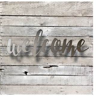 Welcome Word Art - Natural Steel Wall Décor - Bed Bath & Beyond - 22572586