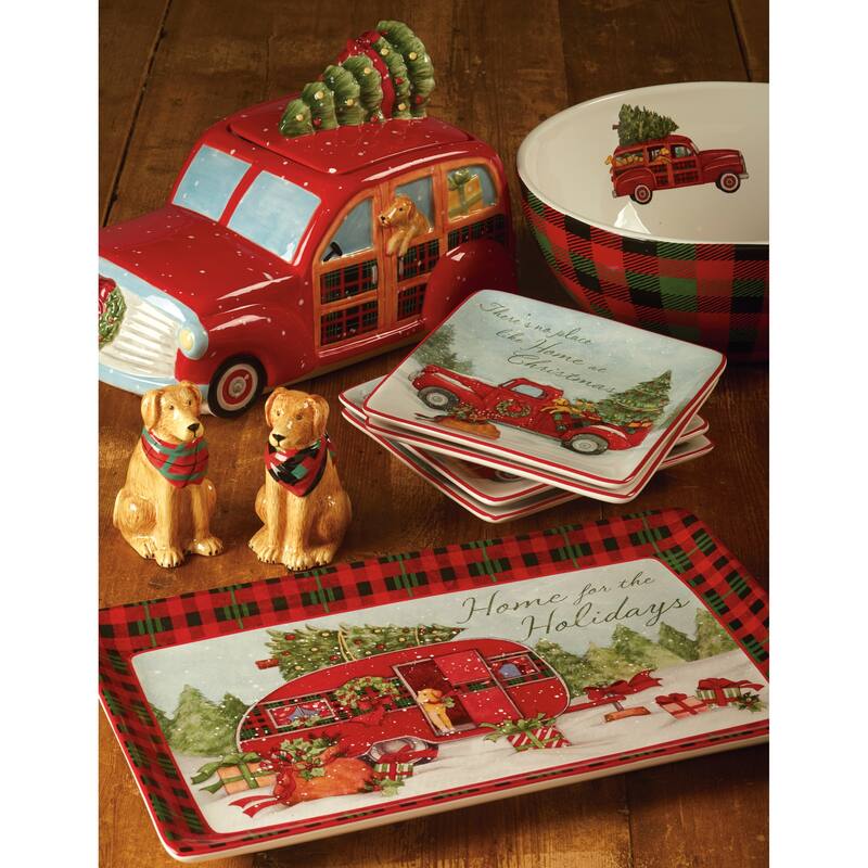 Certified International Home for Christmas 6-inch Canape Plates, Set of ...