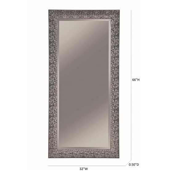 Rollins Rectangular Floor Mirror with Textural Frame - On Sale - Bed Bath & Beyond - 22578997