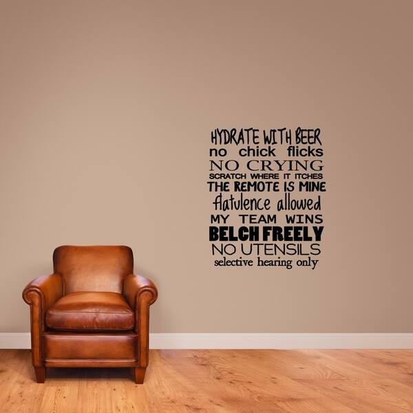 Man Rules Wall Decal - MEDIUM - Bed Bath & Beyond - 22591177