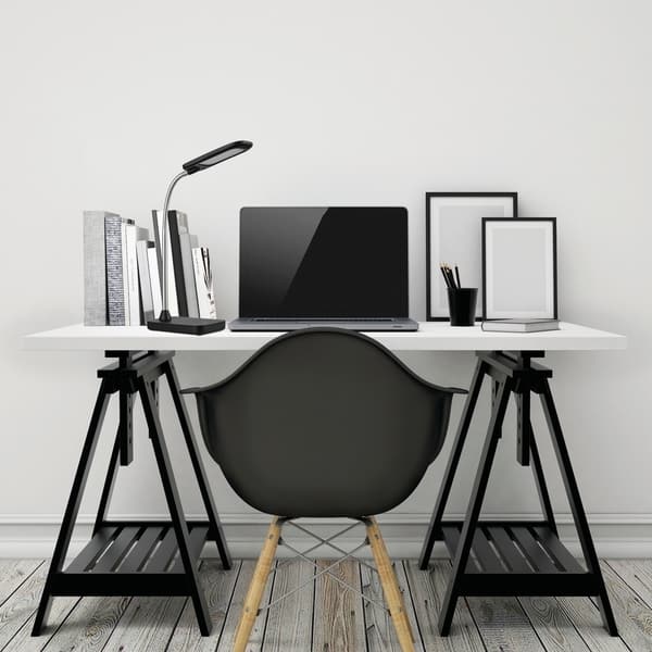 LED Integrated Desk Lamp, Black Finish, Chrome Gooseneck, 5 Watts - Bed ...