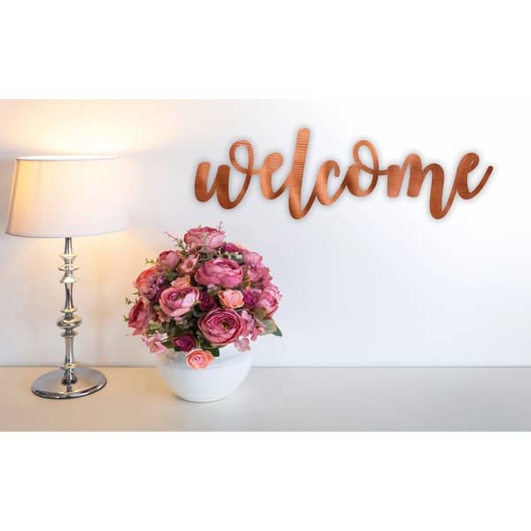 Steel Roots Welcome Cursive Steel Wall Art - Bed Bath & Beyond - 22595428
