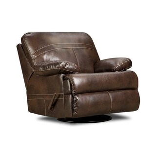 Simmons Upholstery Miracle Bonded Leather Swivel Glider Recliner - Bed ...