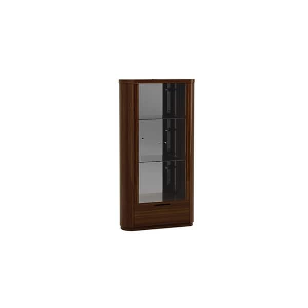 Mid Century Dark Brown Display Cabinet - Bed Bath & Beyond - 22640549