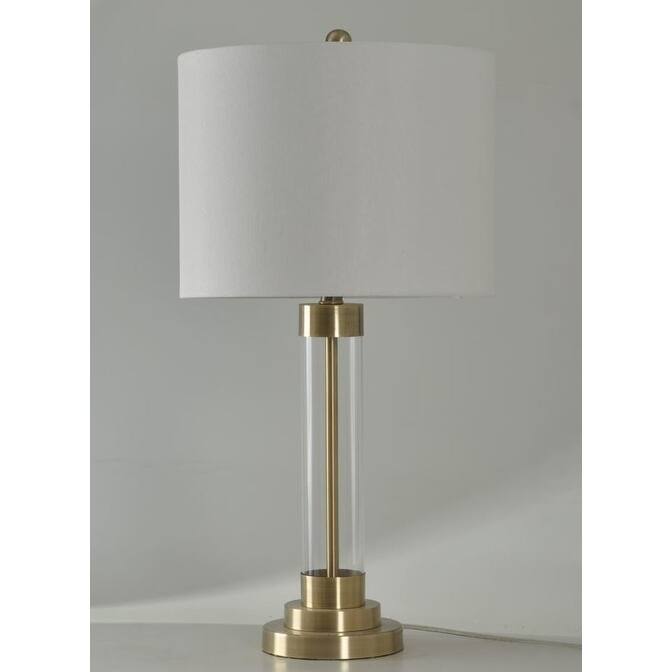 StyleCraft Metal Acrylic Column Table Lamp with Shade - 28" - Overstock ...