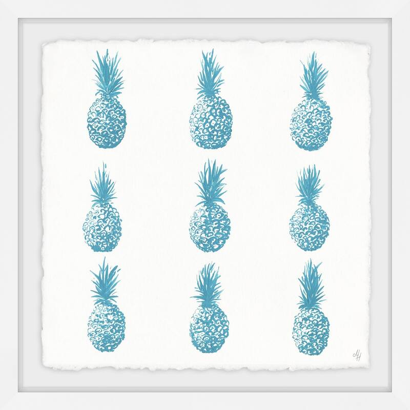 Pineapple Blues' Framed Painting Print - Multi-Color - Overstock - 22680688