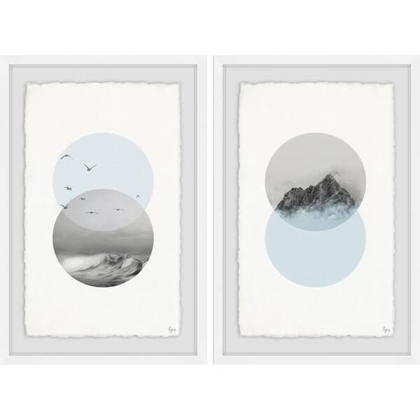 Marmont Hill - Handmade Waves and Mountain Diptych - Multi-Color - Bed ...