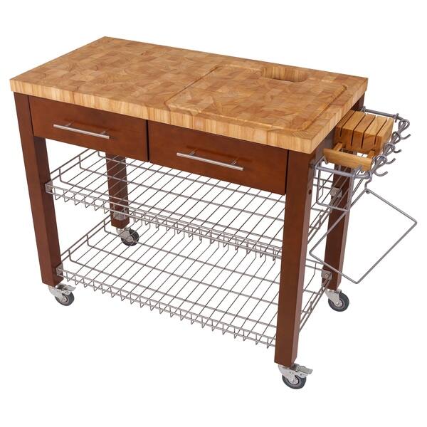 Chris & Chris Pro Chef Espresso Wood Work Station - Bed Bath & Beyond ...