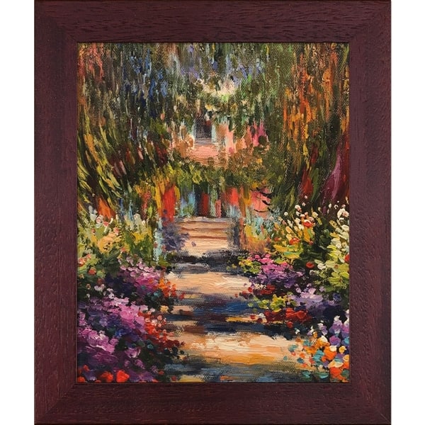 La Pastiche Claude Monet 'Garden Path at Giverny' Hand Painted Oil ...