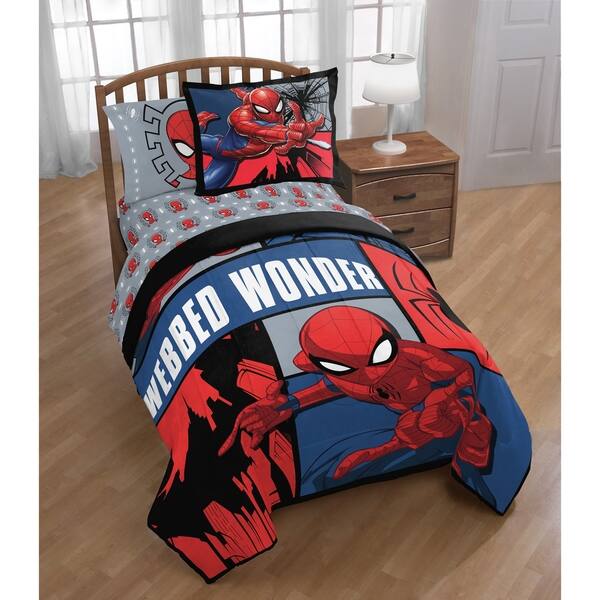 Marvel Spiderman Webbed Wonder Twin Comforter with Sham Set - Bed Bath ...