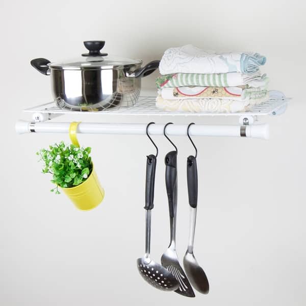 InStyleDesign Single Shelf with hanger - White - On Sale - Bed Bath ...