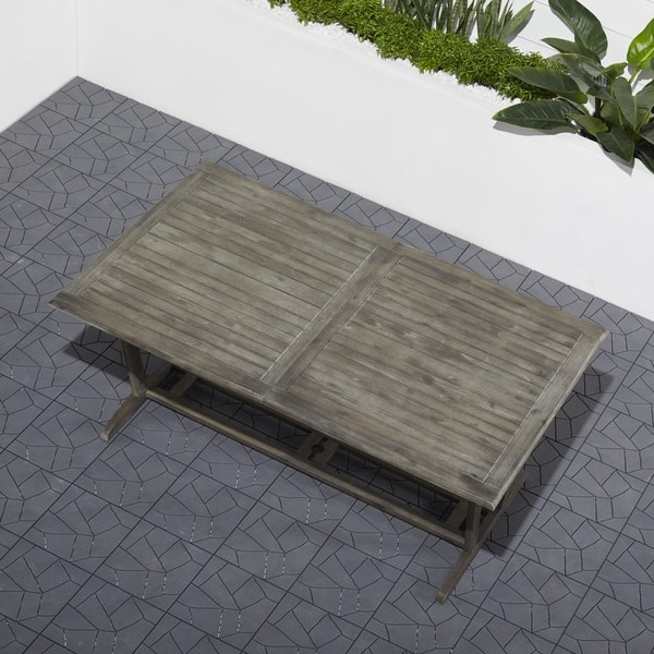 Surfside Outdoor Hand-scraped Hardwood Rectangular Extension Dining ...