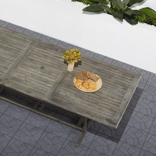 Surfside Outdoor Hand-scraped Hardwood Rectangular Extension Dining ...